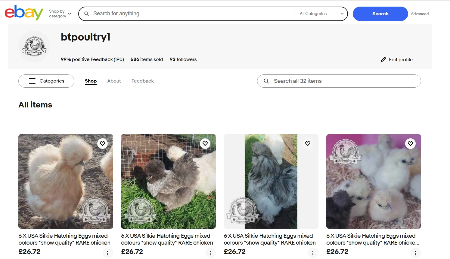 USA Silkie Hatching Eggs (Mixed Colours) 6 Show Quality, Rare